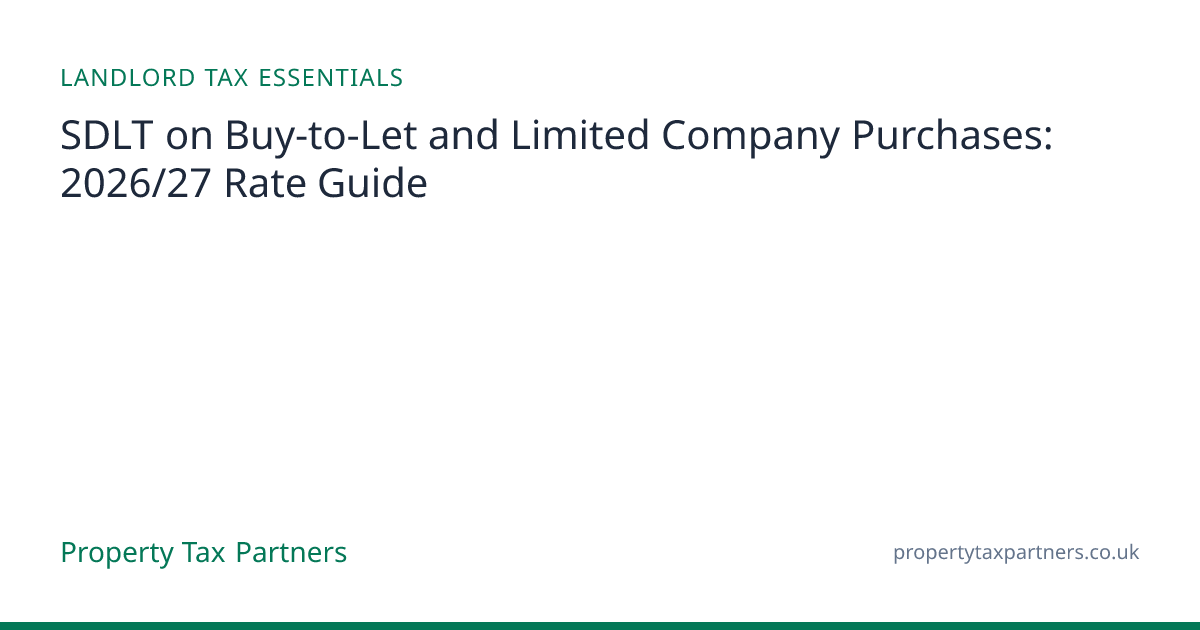 SDLT Rates Buy-to-Let & Limited Company 2026/27 | 5% Surcharge ...
