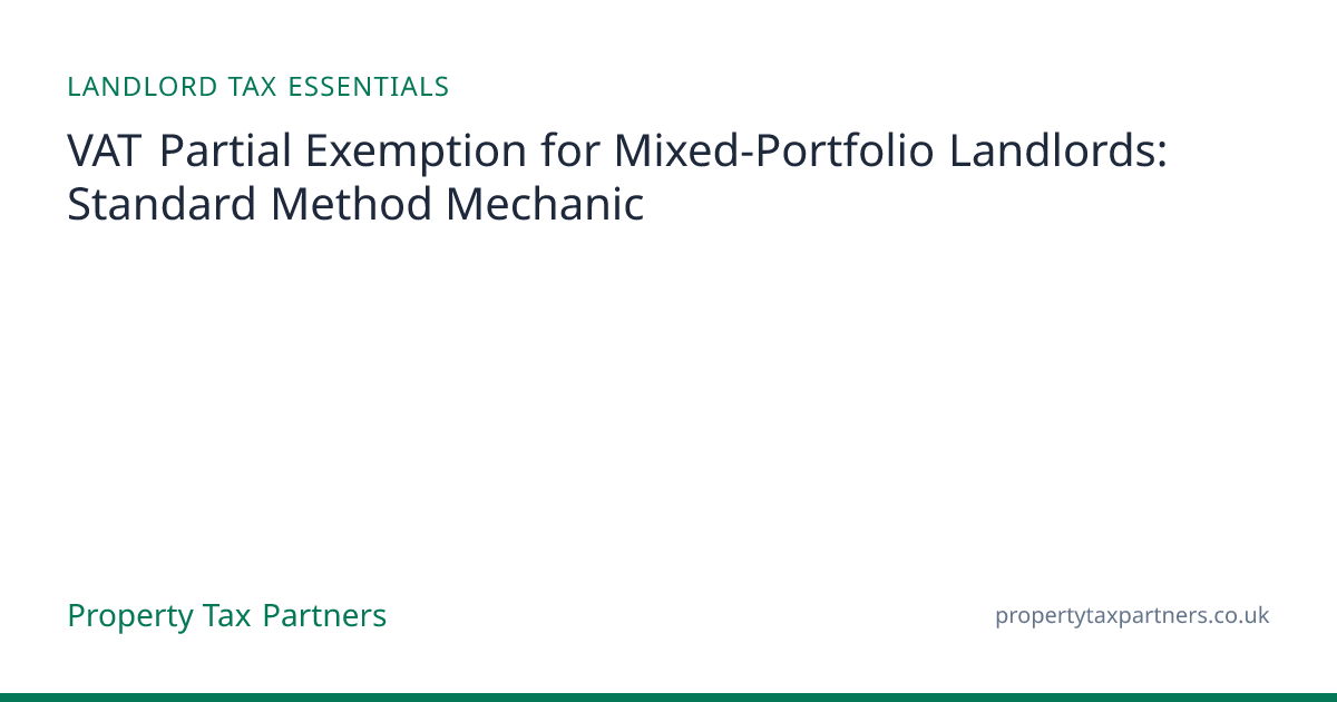 Partial Exemption for Mixed-Portfolio Landlords UK 2026 | Property Tax ...